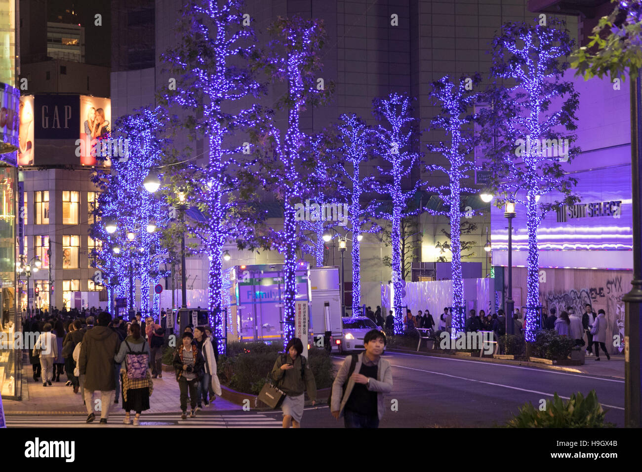 Tokyo, Japan. 22nd Nov, 2016. Thousands of Blue LED lights on display ...