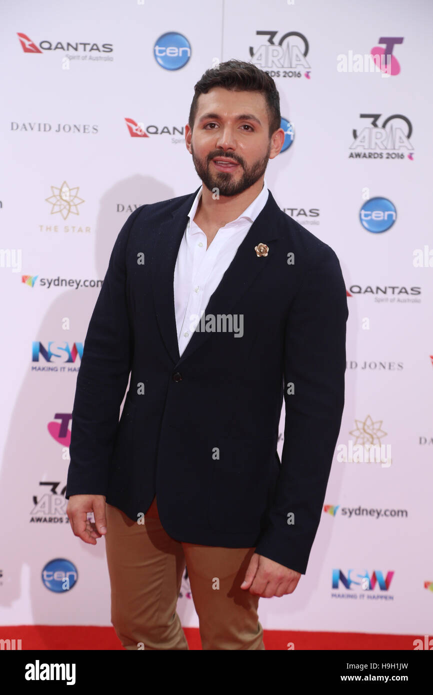 Sydney, Australia. 23 November 2016. Alfie Arcuri arrives on the red ...