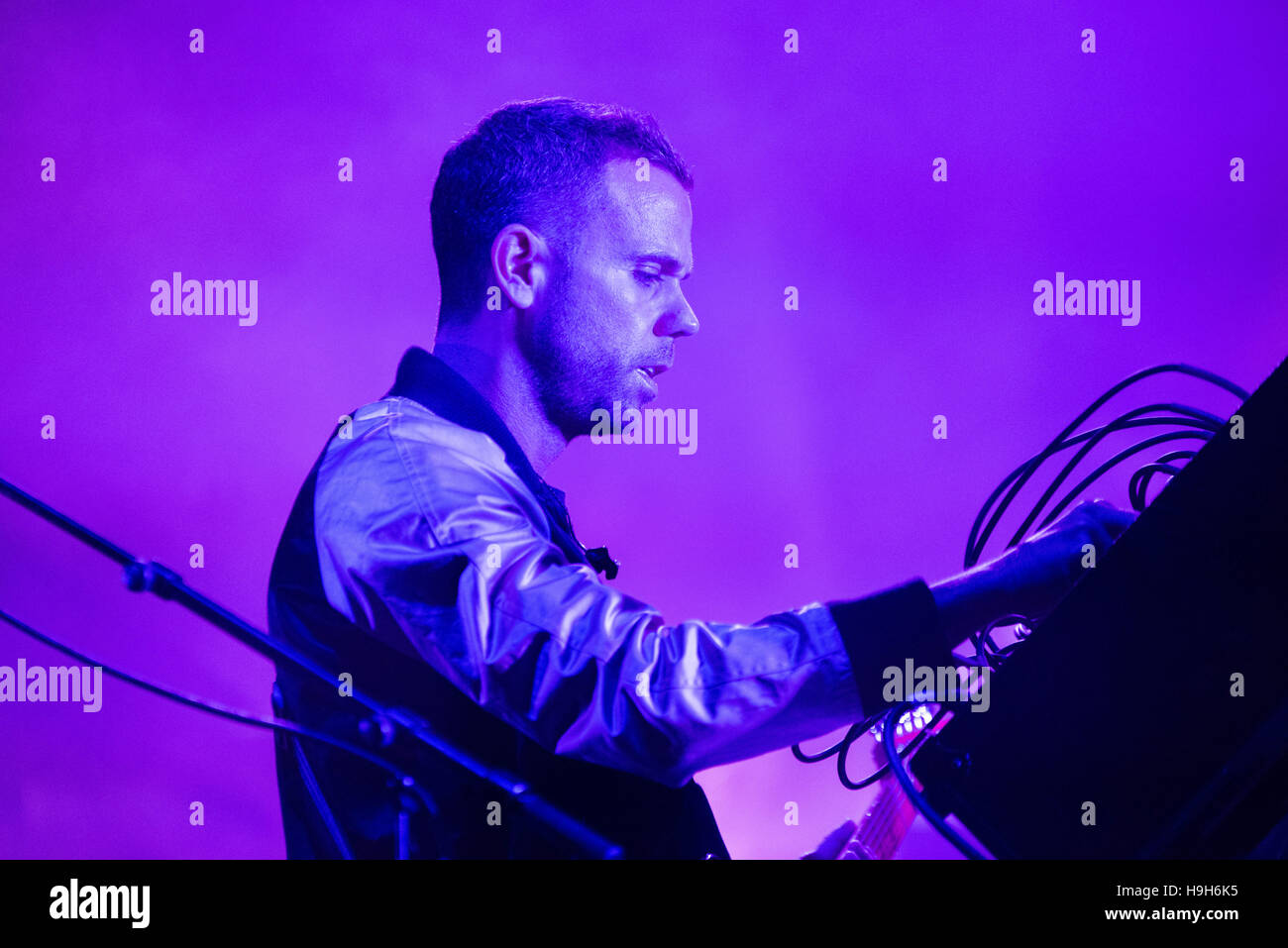 London, UK. 23rd Nov, 2016. Anthony Gonzalez of M83 perform onstage at ...