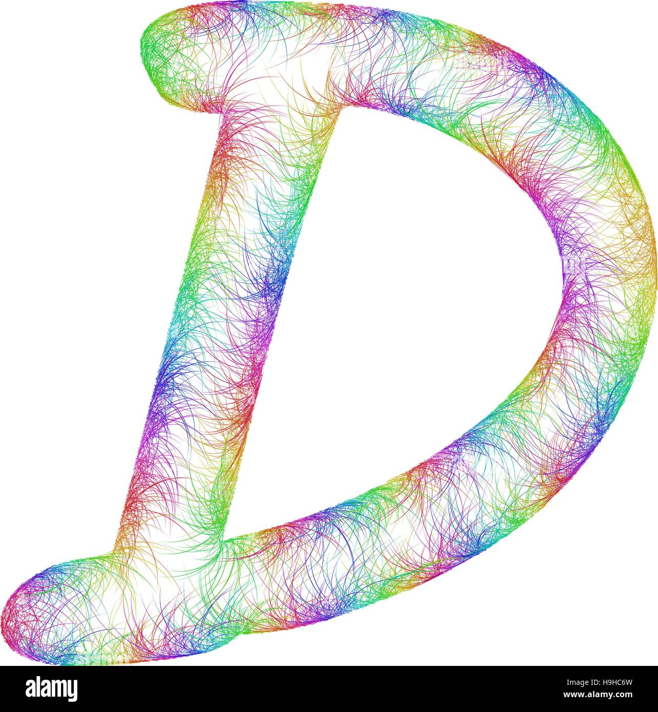Rainbow sketch font design - letter D Stock Vector Image & Art - Alamy