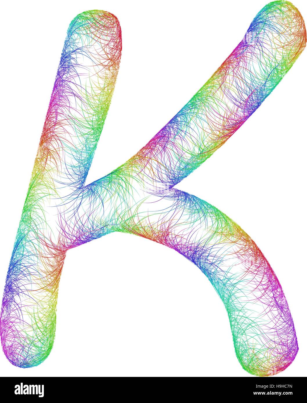 Rainbow sketch font design - letter K Stock Vector Image & Art - Alamy