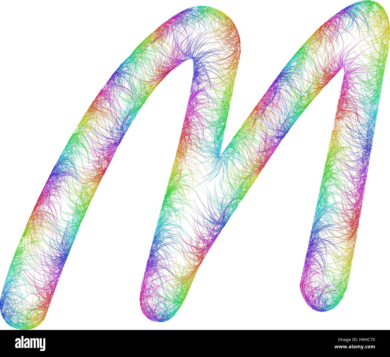 Rainbow sketch font design - letter M Stock Vector Image & Art - Alamy