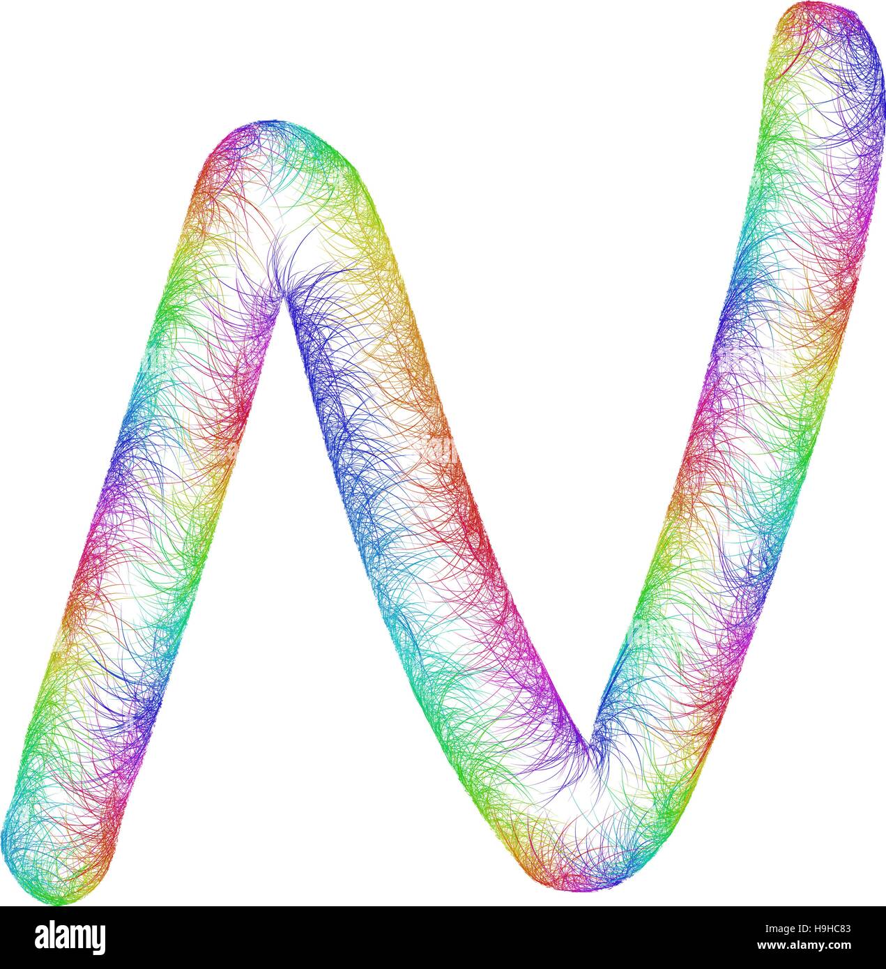 The Letter N In Rainbow