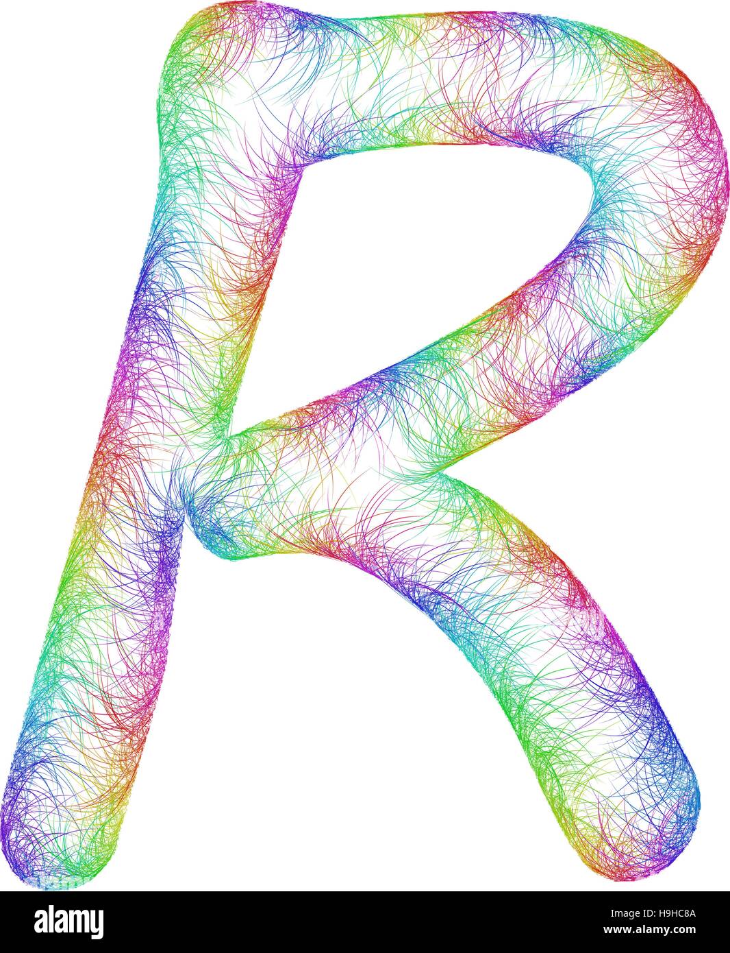 Rainbow sketch font design - letter R Stock Vector Image & Art - Alamy