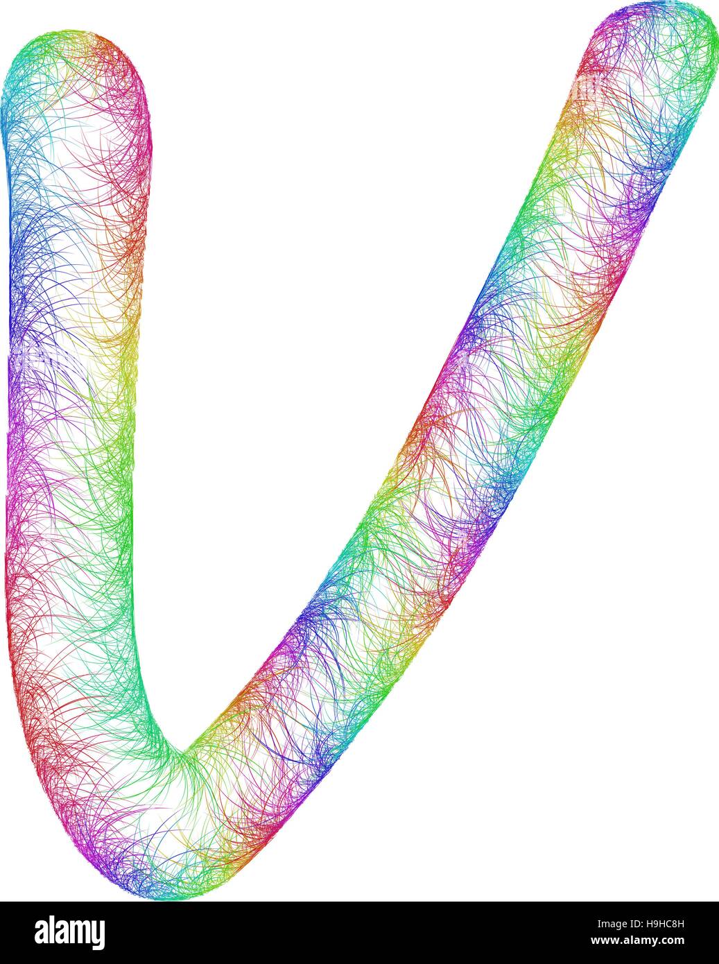 Rainbow sketch font design - letter V Stock Vector Image & Art - Alamy