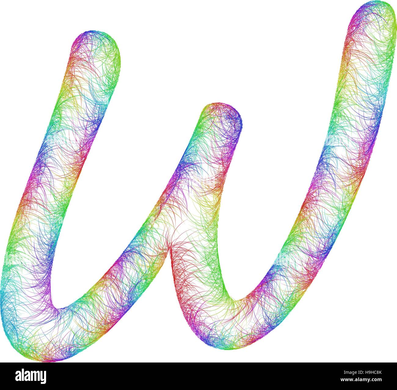 Rainbow sketch font design - letter W Stock Vector Image & Art - Alamy