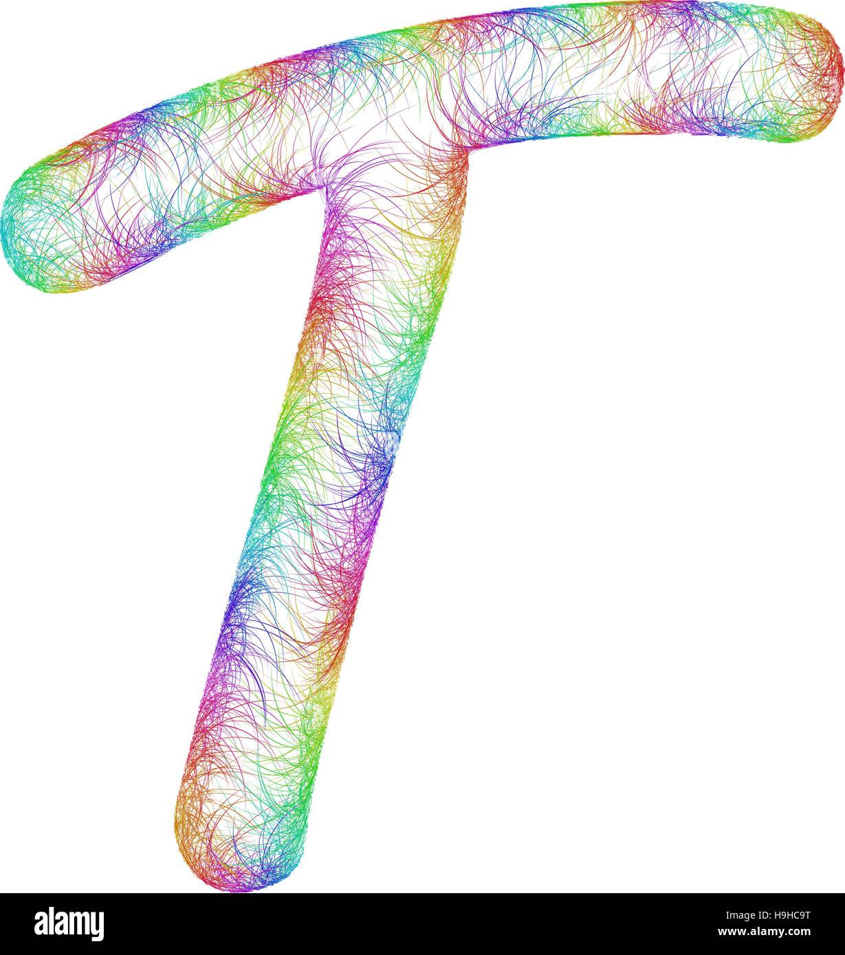 Rainbow sketch font design - letter T Stock Vector Image & Art - Alamy