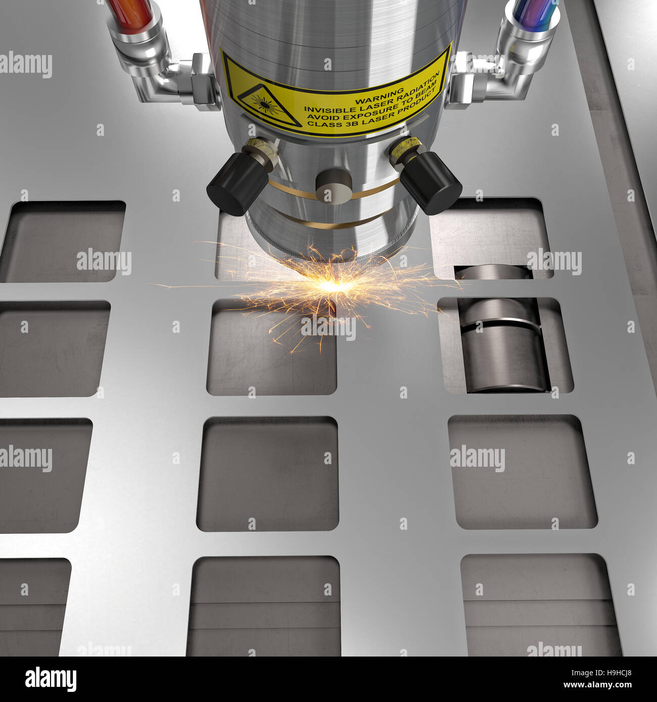 laser cutting machine 3d rendering Stock Photo - Alamy