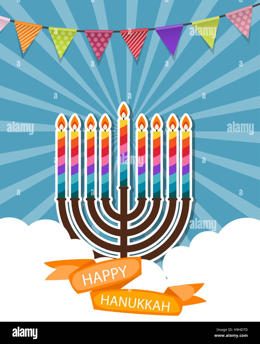 Vector illustration hanukkah menorah abstract card hi-res stock ...