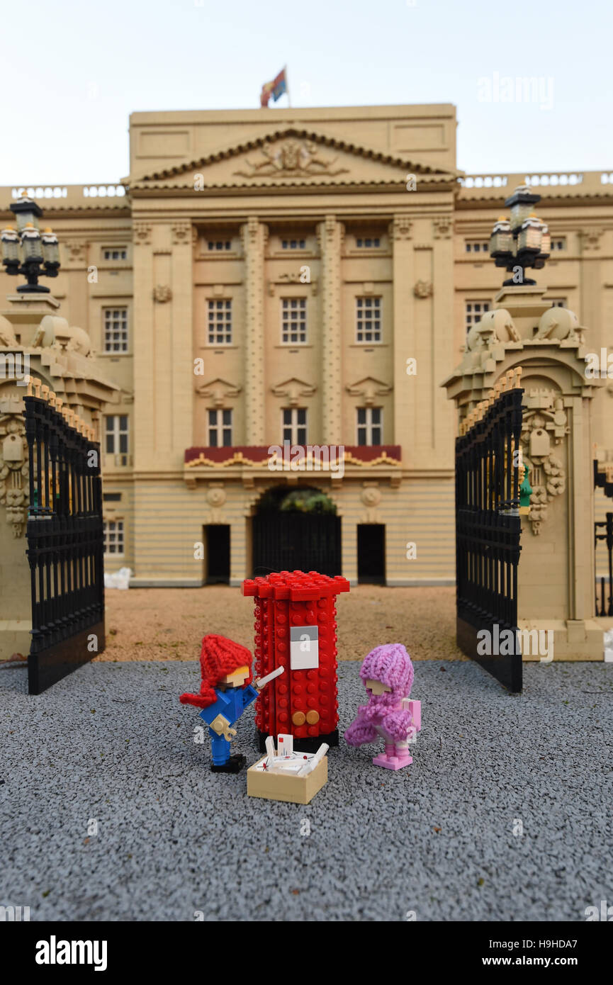 Lego models of Prince George (left) and Princess Charlotte post letters ...