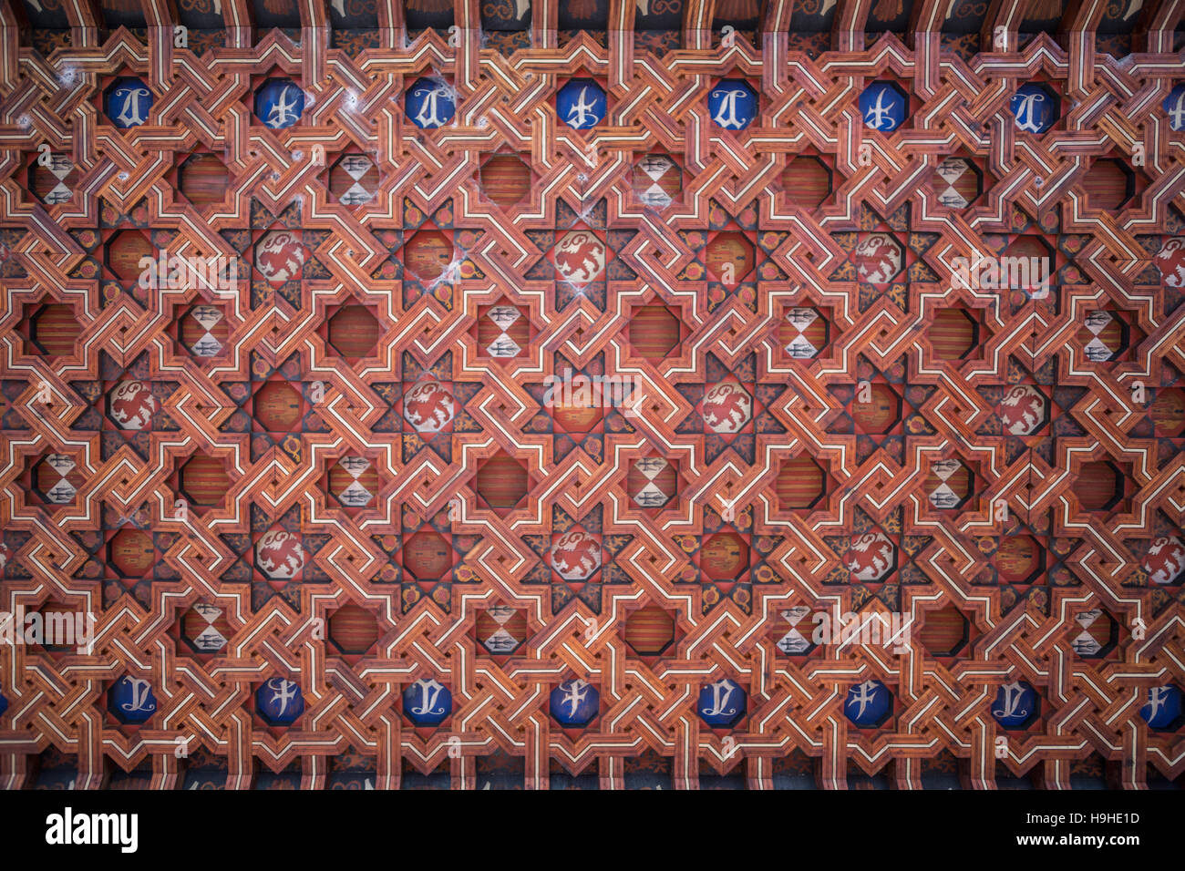 Mudejar style ceiling at historic Monasterio de San Juan de los Reyes ...