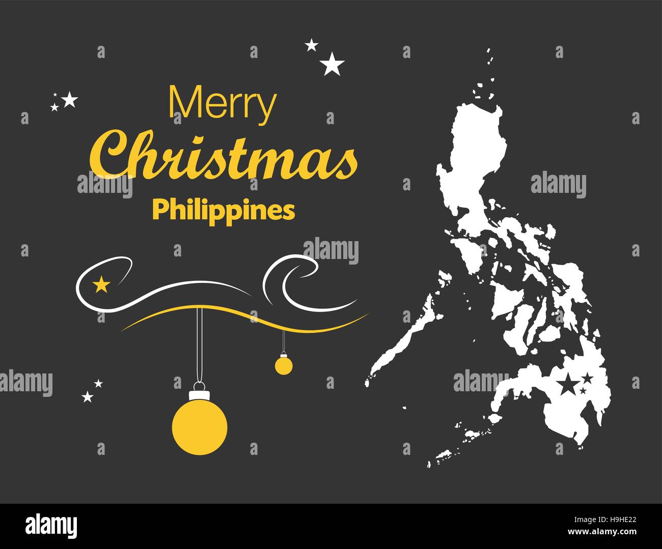Merry Christmas illustration theme with map of Philippines Stock Vector ...