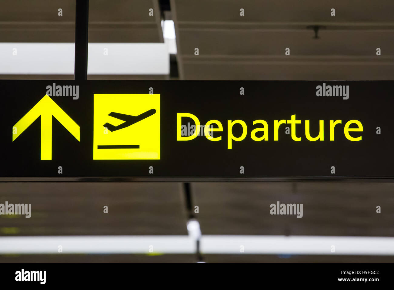 Departure sign in the airport Stock Photo - Alamy