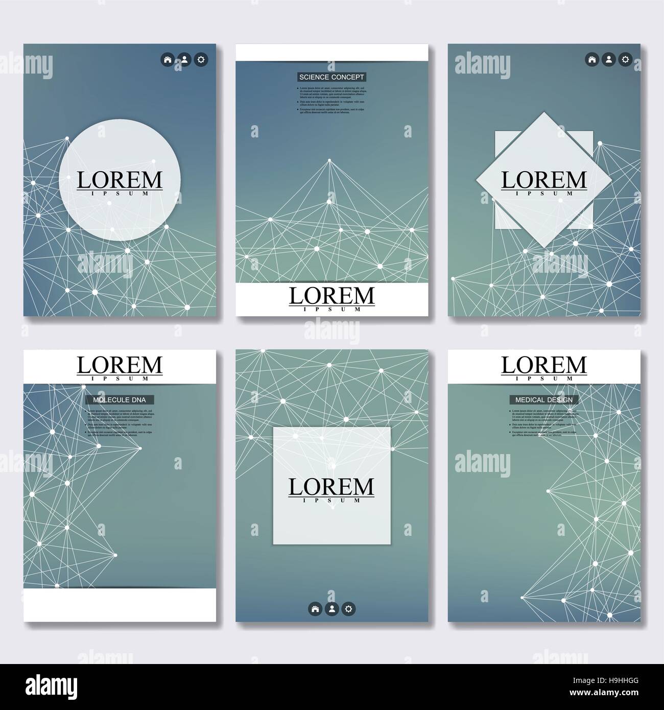 Set of business templates for brochure, flyer, cover magazine in A4 ...