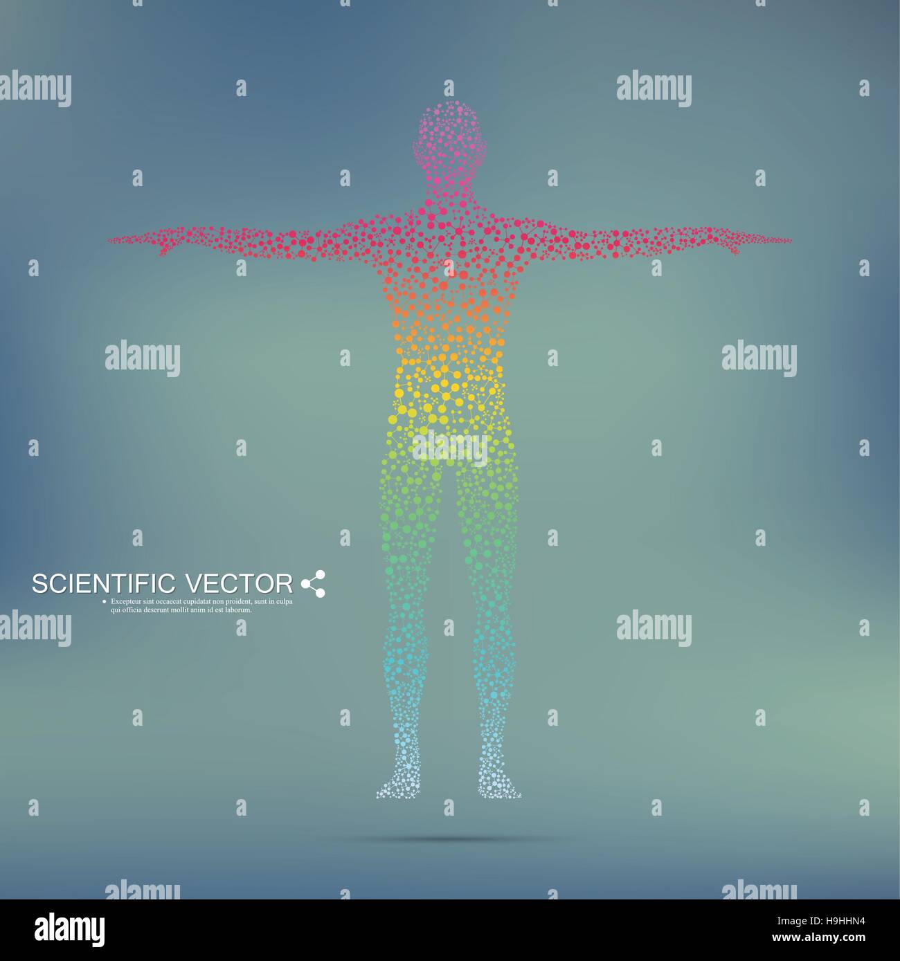 Structure molecule of man. Abstract model human body DNA . Medicine ...