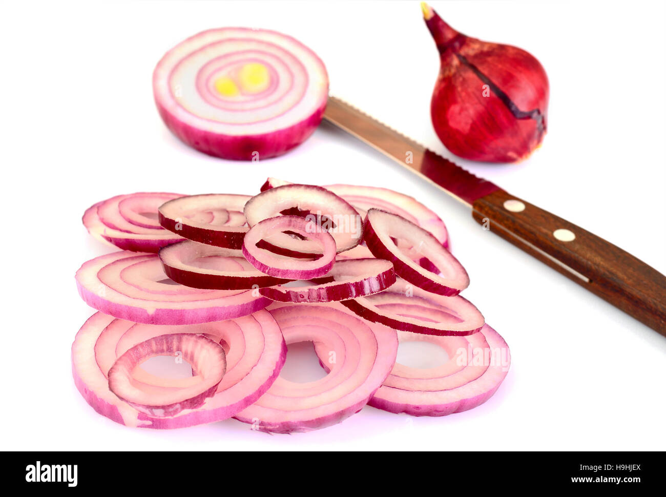 Red Onion Slice Isolated on White Background. Studio Photo Stock Photo ...
