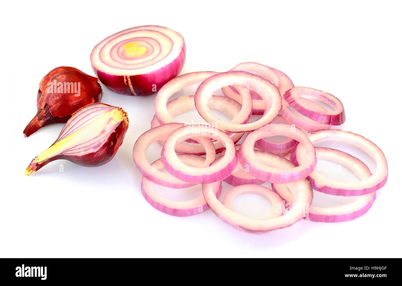 Red Onion Slice Isolated on White Background. Studio Photo Stock Photo ...