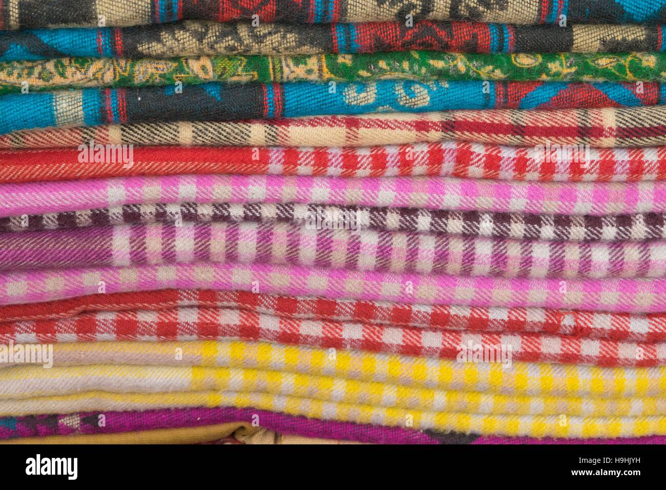 Bright oriental coloured cloth fabric background from Nepal and India ...