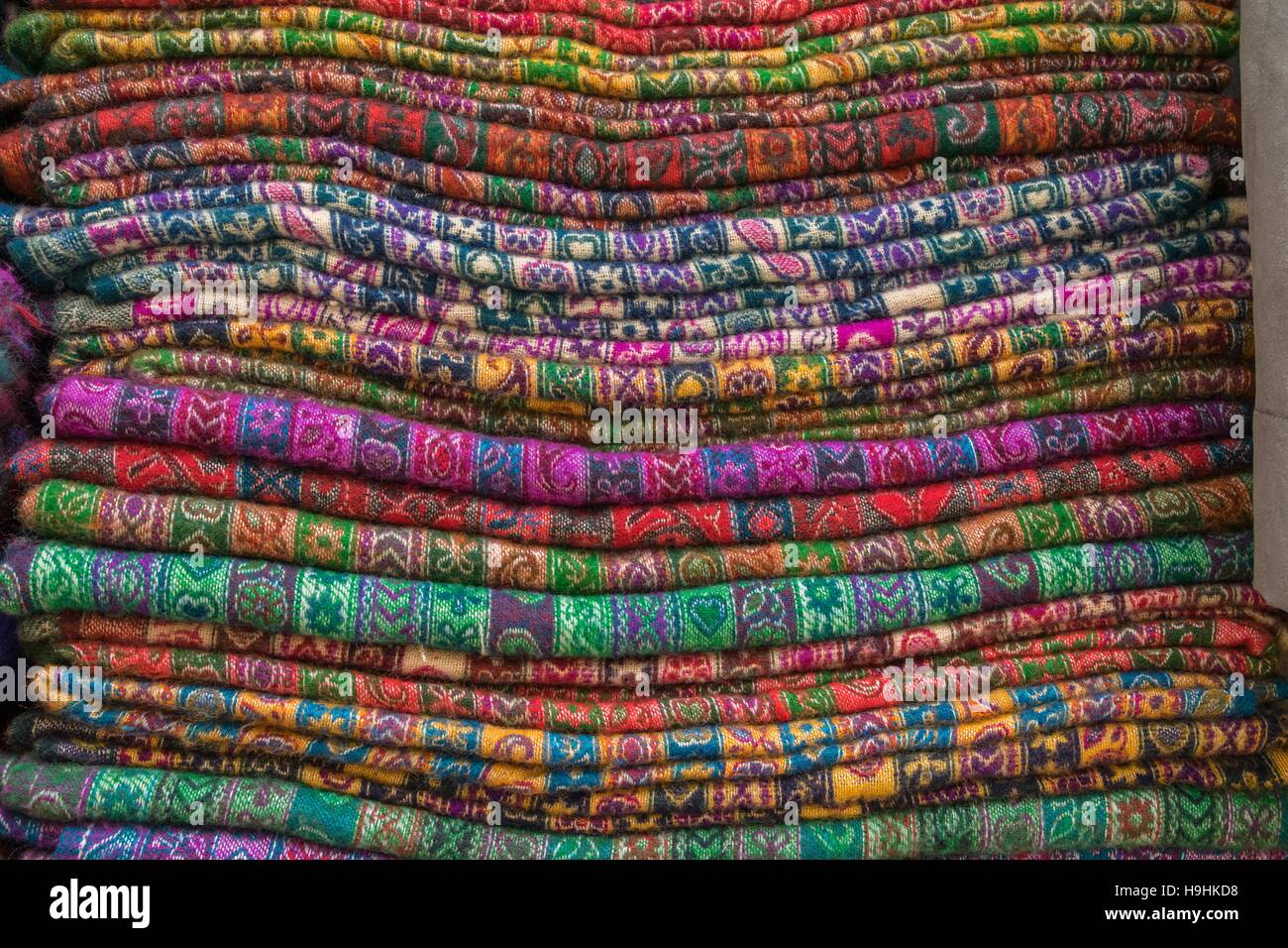 Bright oriental coloured cloth fabric background from Nepal and India ...