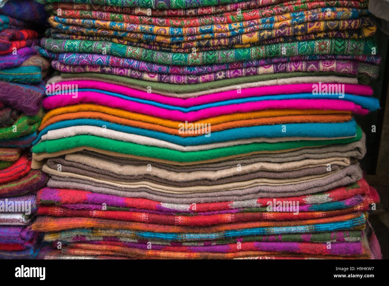 Bright oriental coloured cloth fabric background from Nepal and India ...