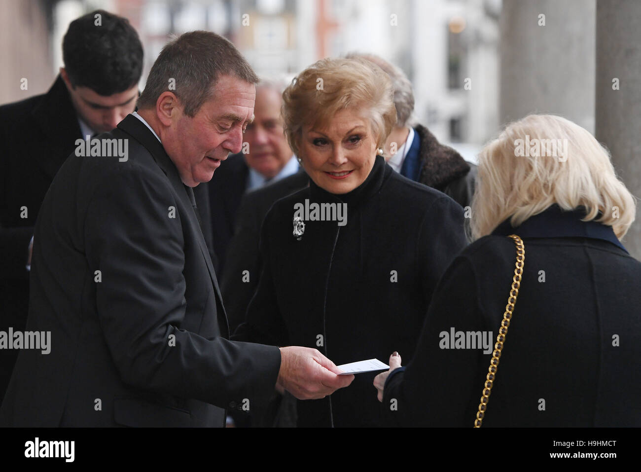 Angela Rippon arriving at the Grosvenor Chapel in London's Mayfair for ...
