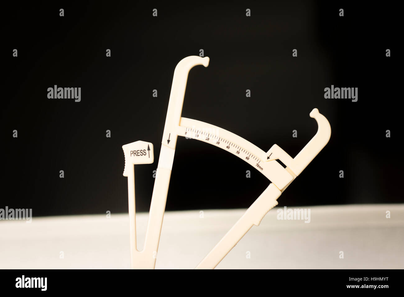 Bodyfat fat calipers used to measure percentage fat in different zones ...