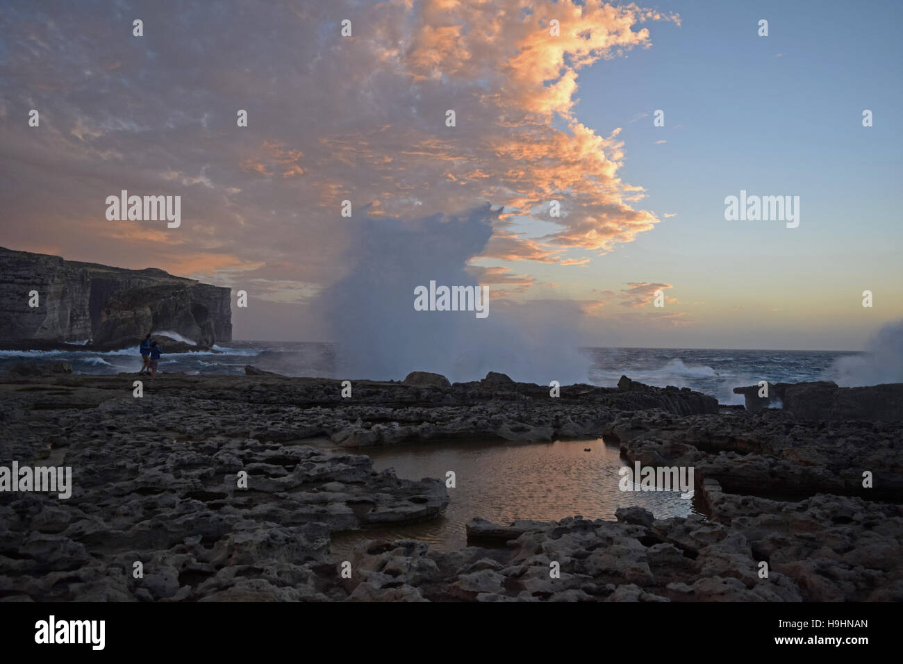 Sunset at Dwejra Bay, Gozo Stock Photo - Alamy