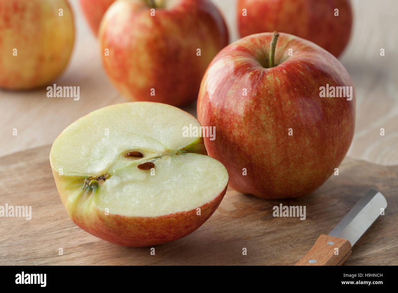 Healthy whole and half apples Stock Photo - Alamy