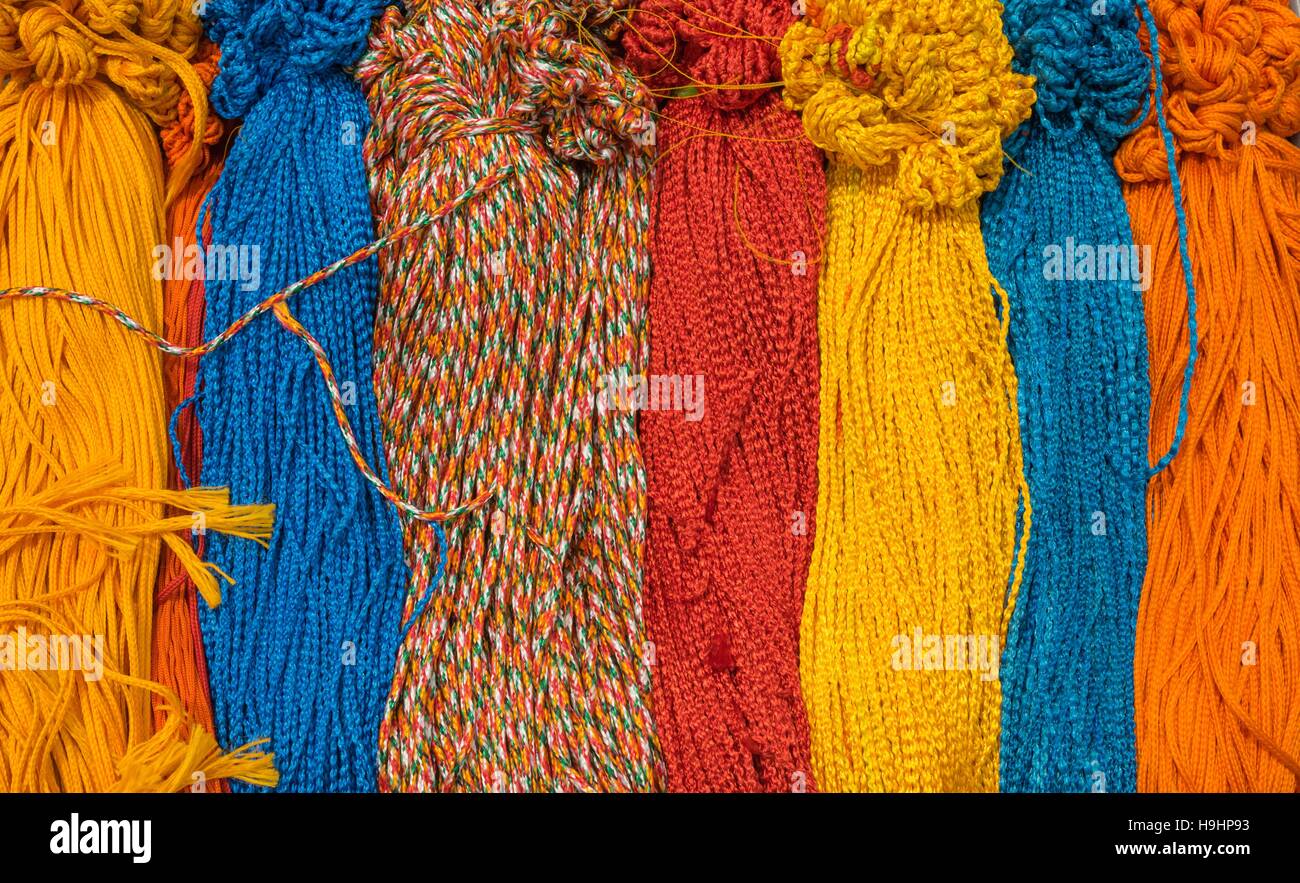 Bright oriental coloured rope background from Nepal and India Stock ...