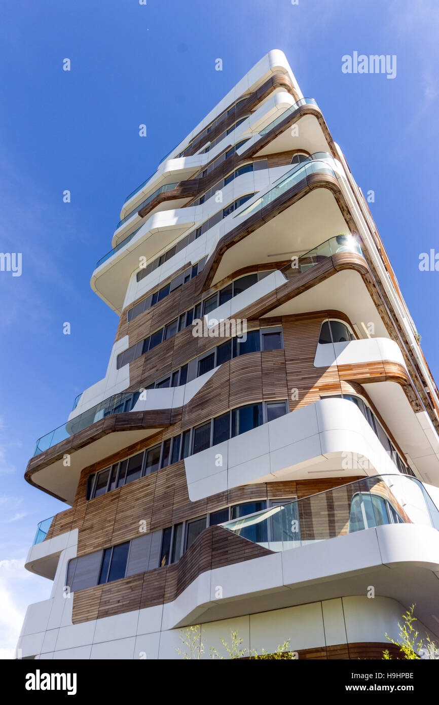 Italy, Lombardy, Milan, residence designed by Zaha Hadid Stock Photo ...