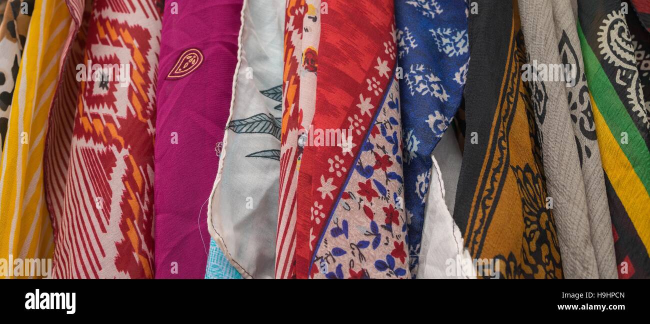 Bright oriental coloured cloth fabric background from Nepal and India ...