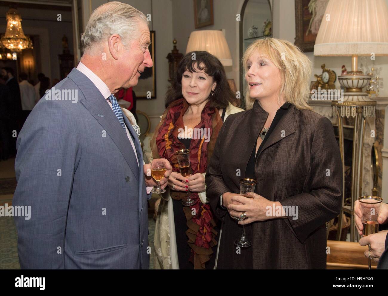 The Prince of Wales meets Jennifer Saunders (right) and Harriet Thorpe ...