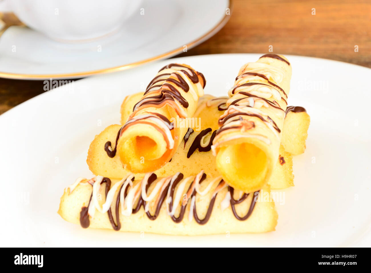 Sugar Puff Cookies on Plate. Isolated Studio Photo Stock Photo - Alamy