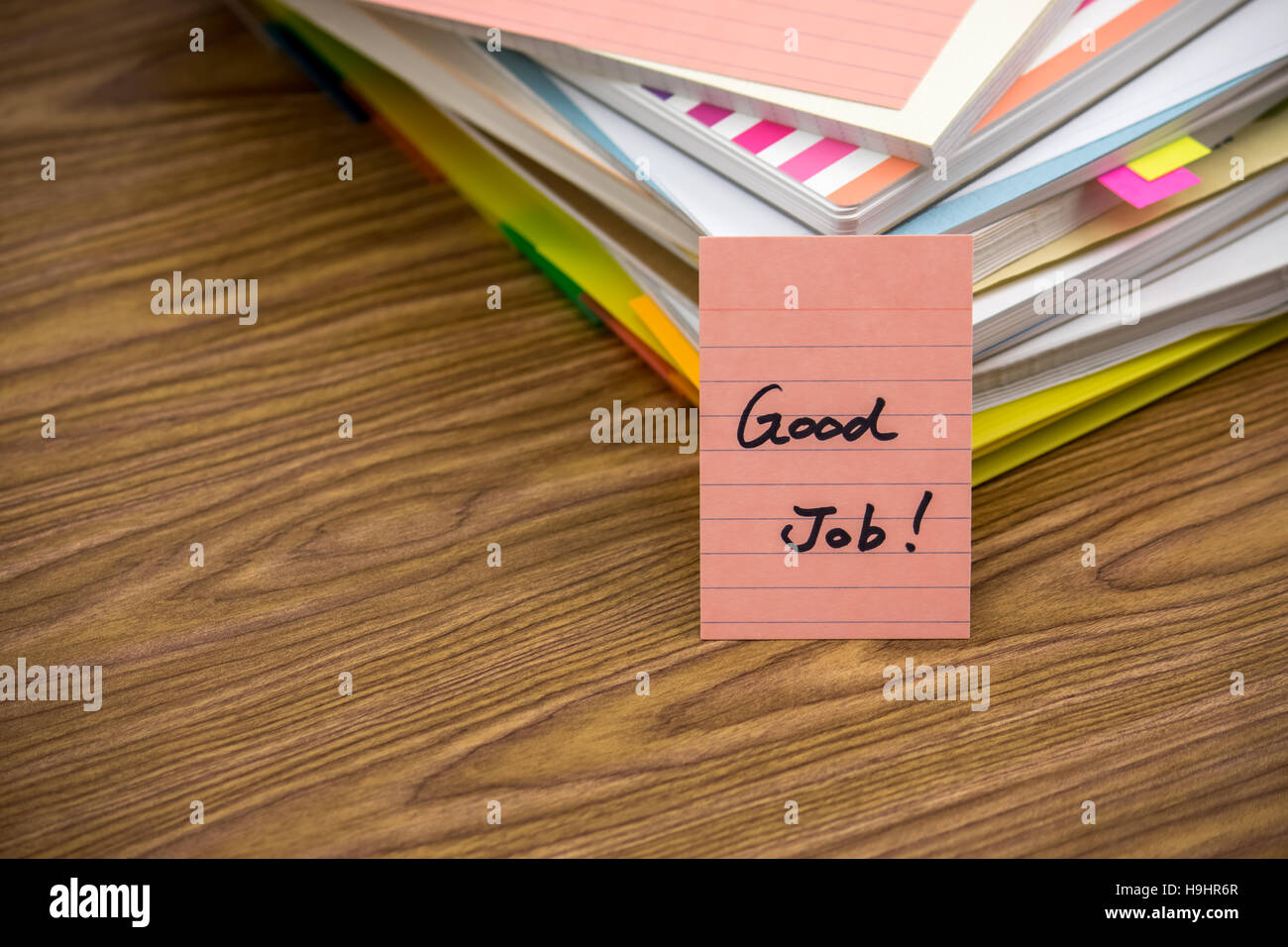 Good Job; The Pile of Business Documents on the Desk Stock Photo - Alamy