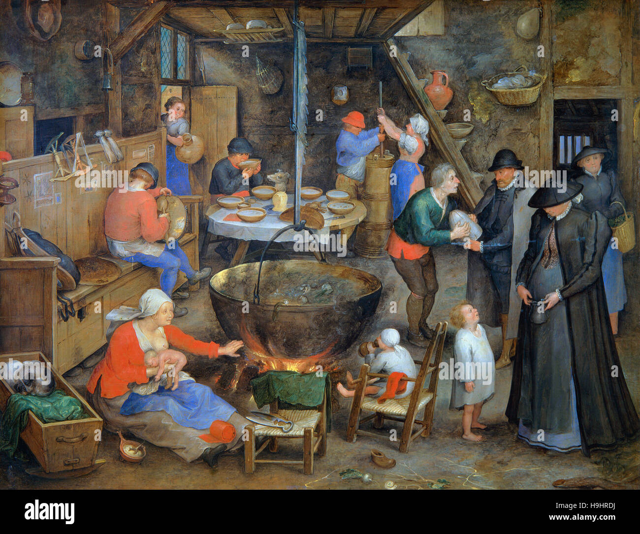 Jan Brueghel ( 1568 - 1625 ) middle-class visiting peasants Stock Photo ...