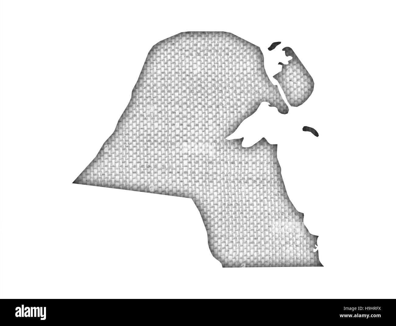 Map of Kuwait on old linen Stock Photo - Alamy