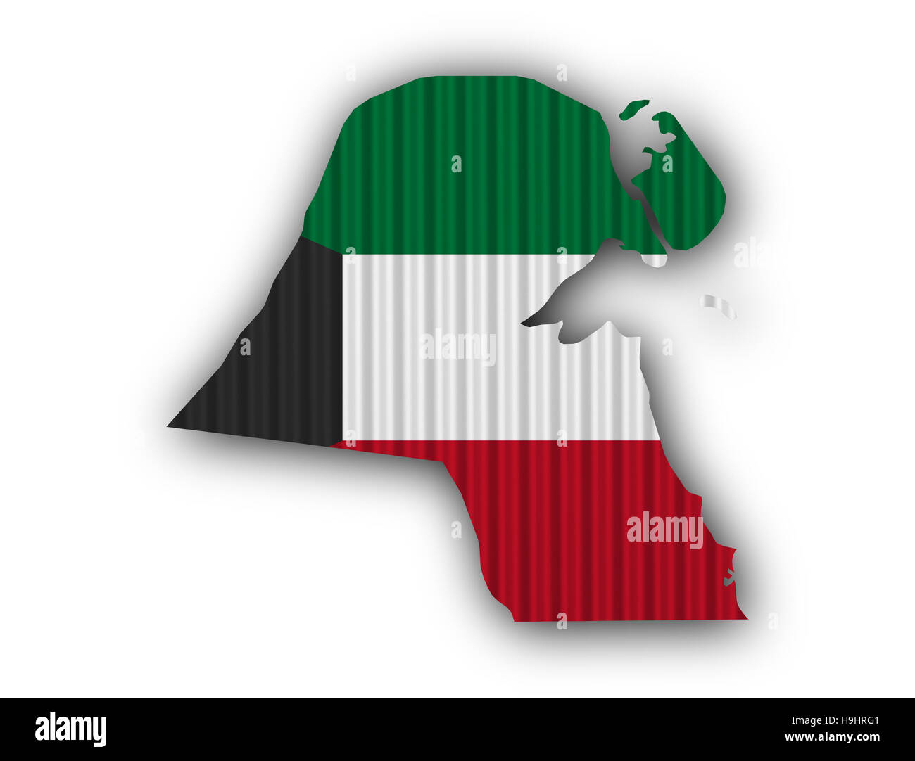 Kuwait outline map hi-res stock photography and images - Alamy