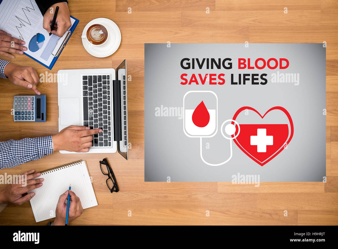 GIVING BLOOD SAVES LIFES Blood Donation Give Life Stock Photo - Alamy