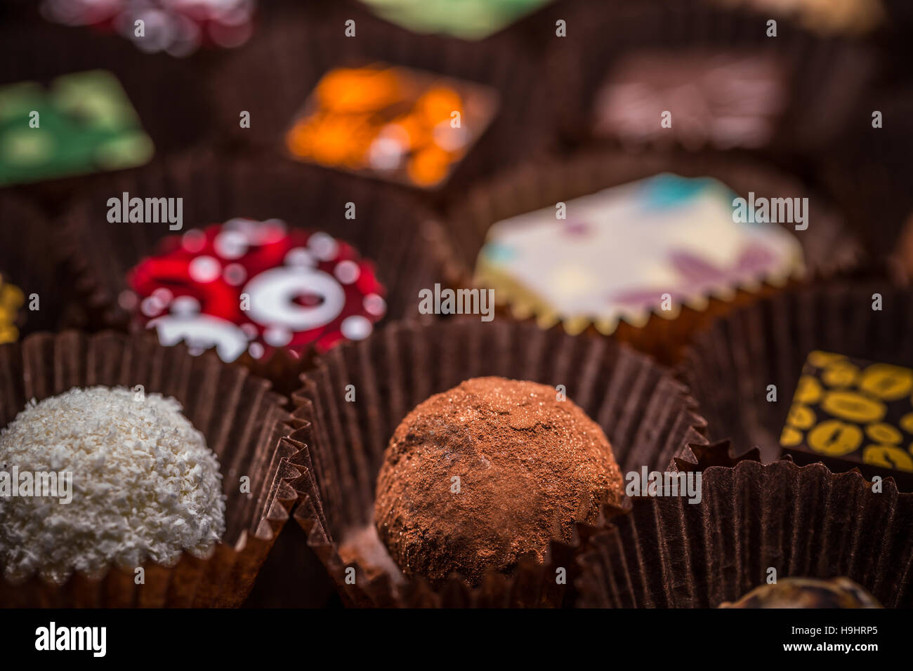 Gourmet assorted truffles Stock Photo - Alamy