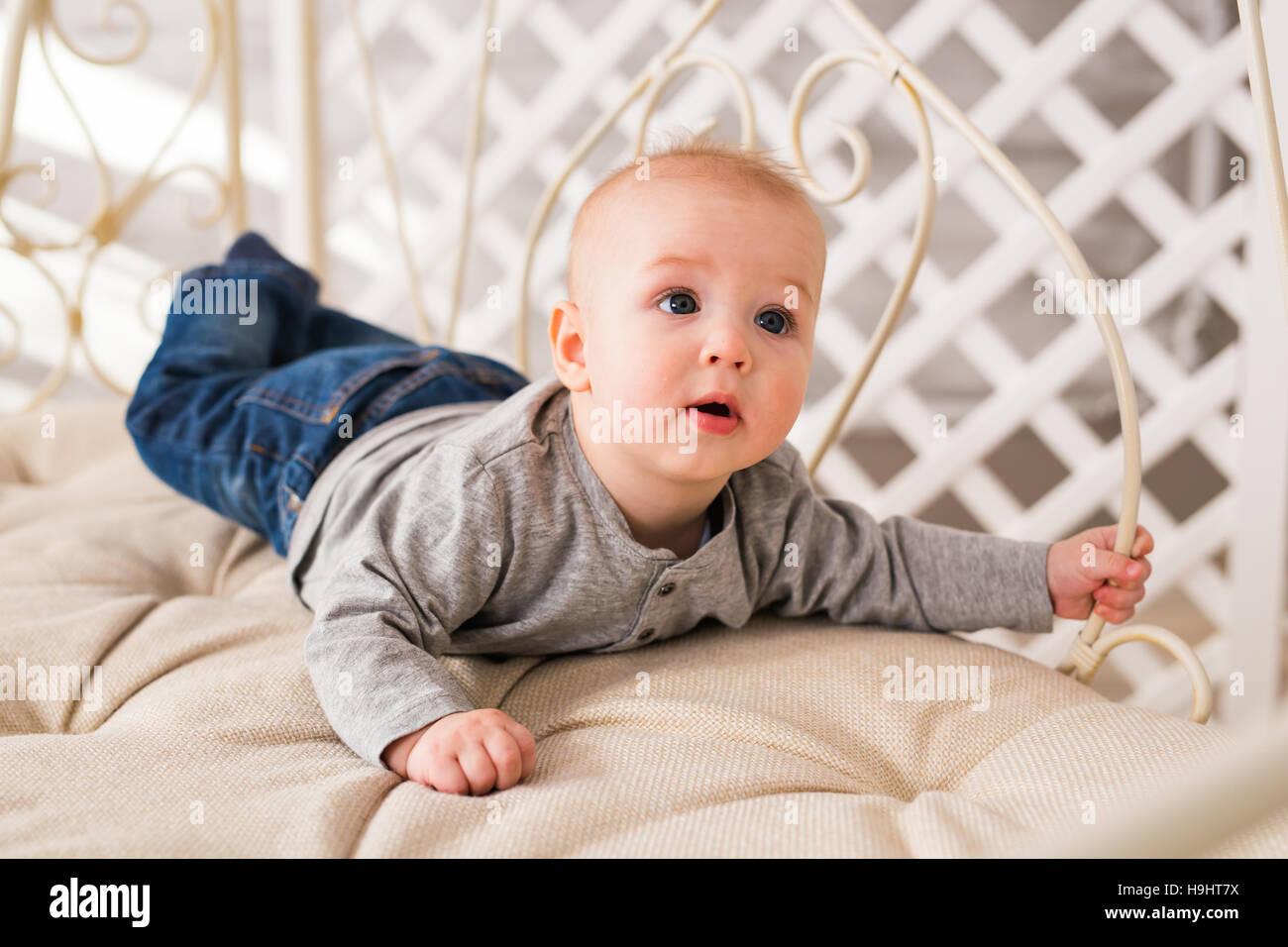 Portrait of little cute baby boy Stock Photo - Alamy