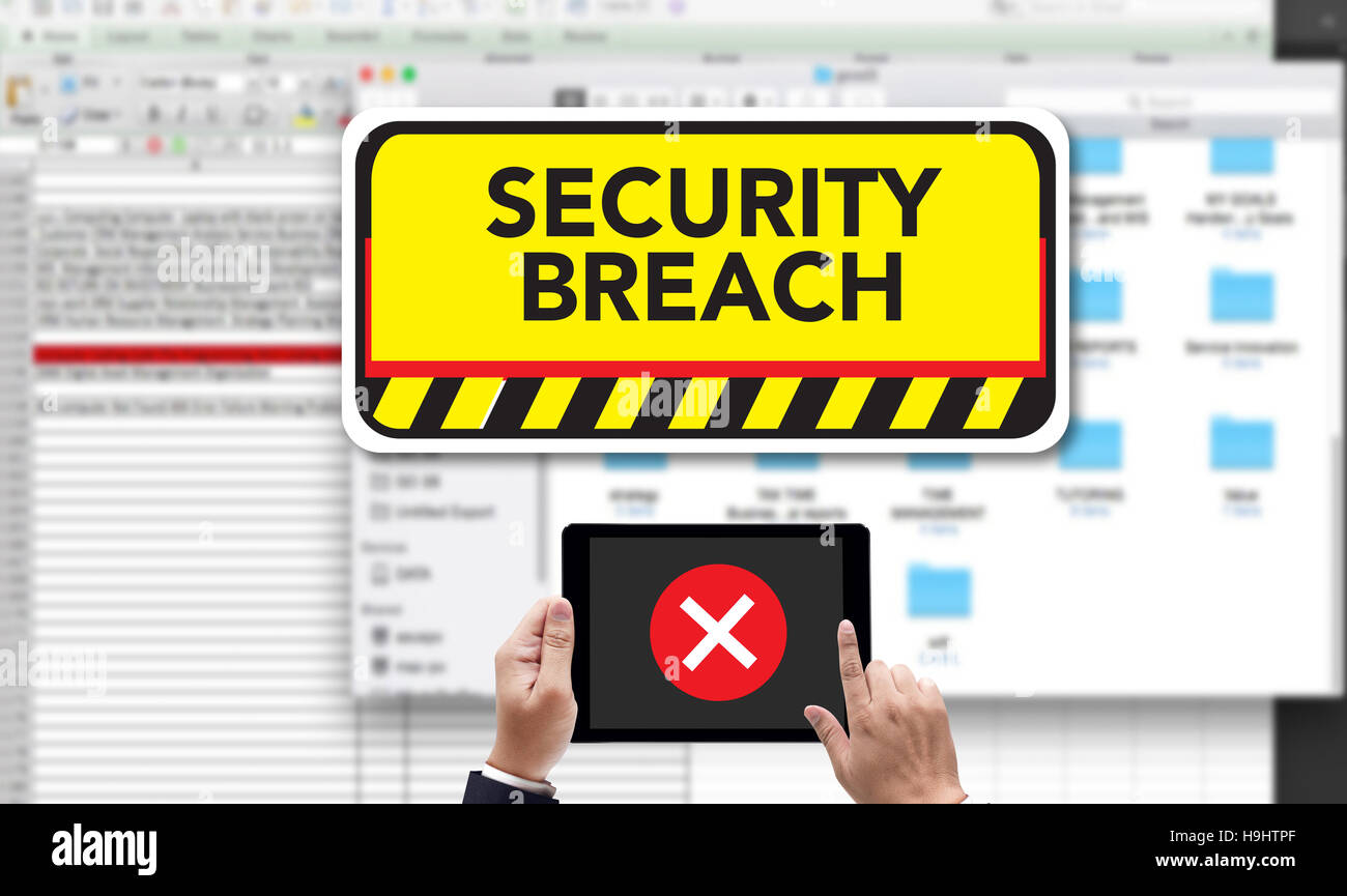 computer Security Breach Cyber Attack Computer Crime Password Se Stock ...