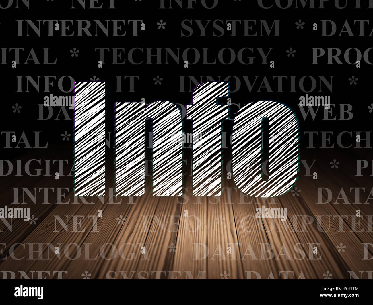 Information concept: Info in grunge dark room Stock Photo - Alamy