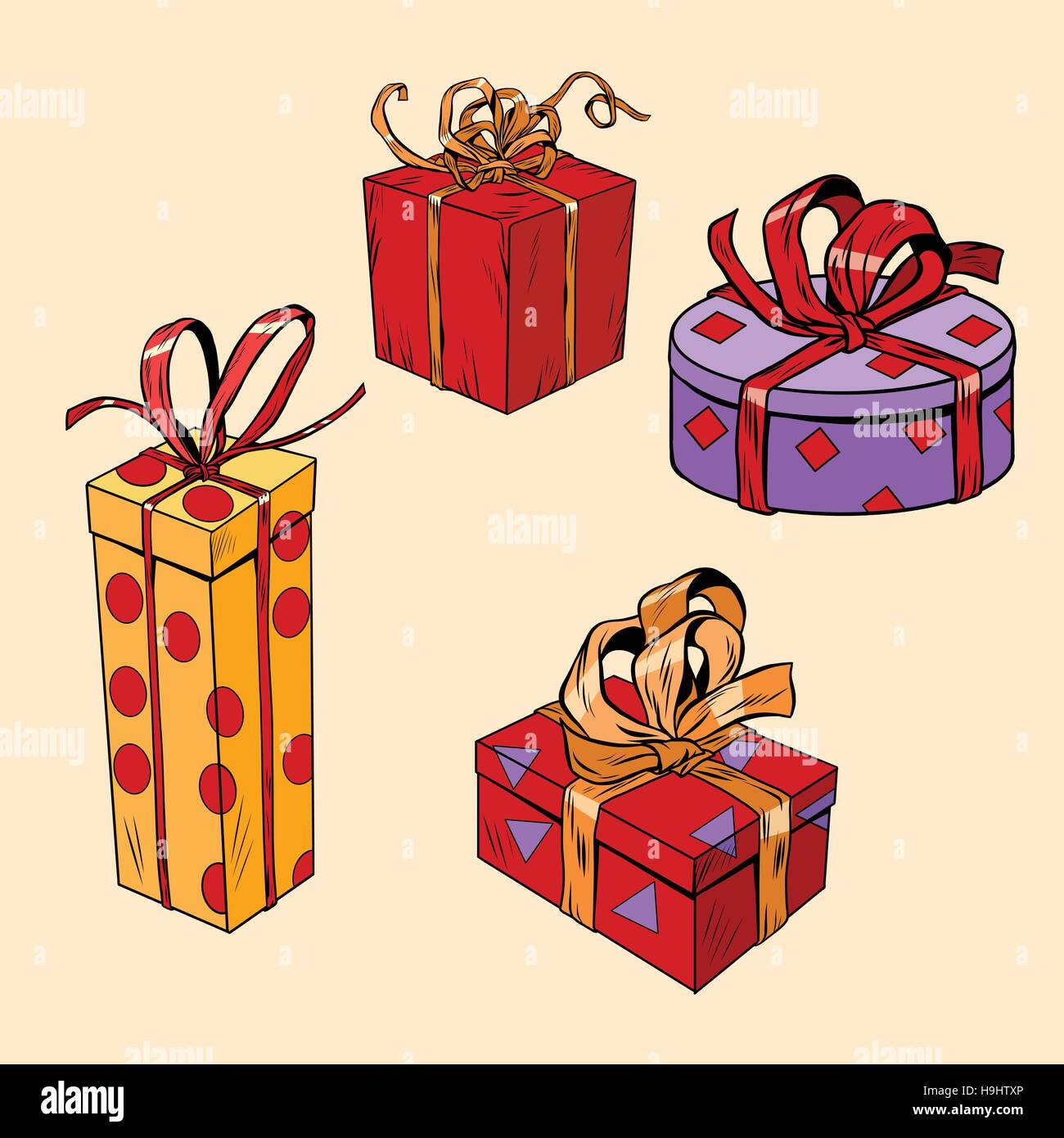 Gift box set christmas Stock Vector Images - Alamy