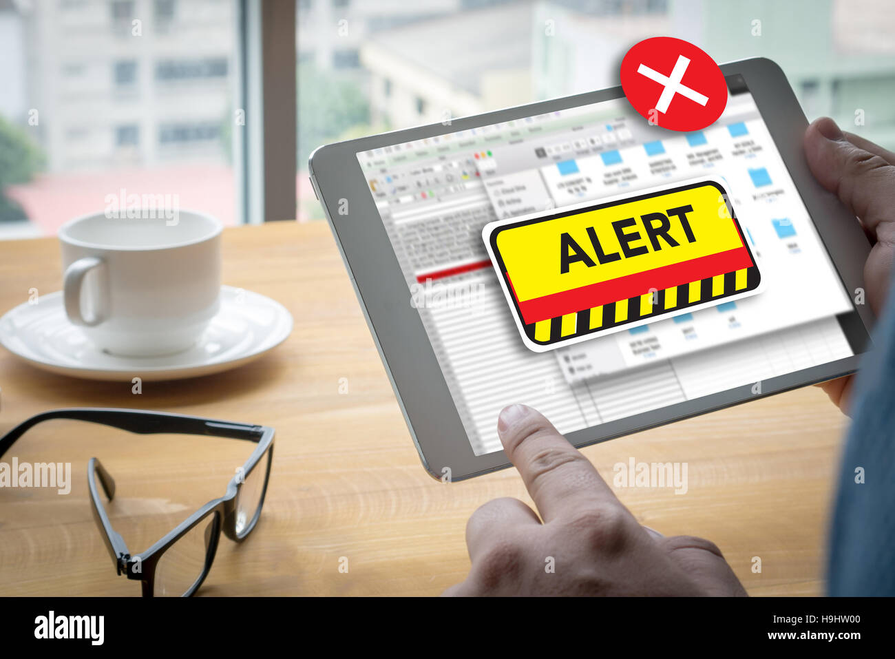 computer Attention Alert Connection Interrupted Warning and Atte Stock ...