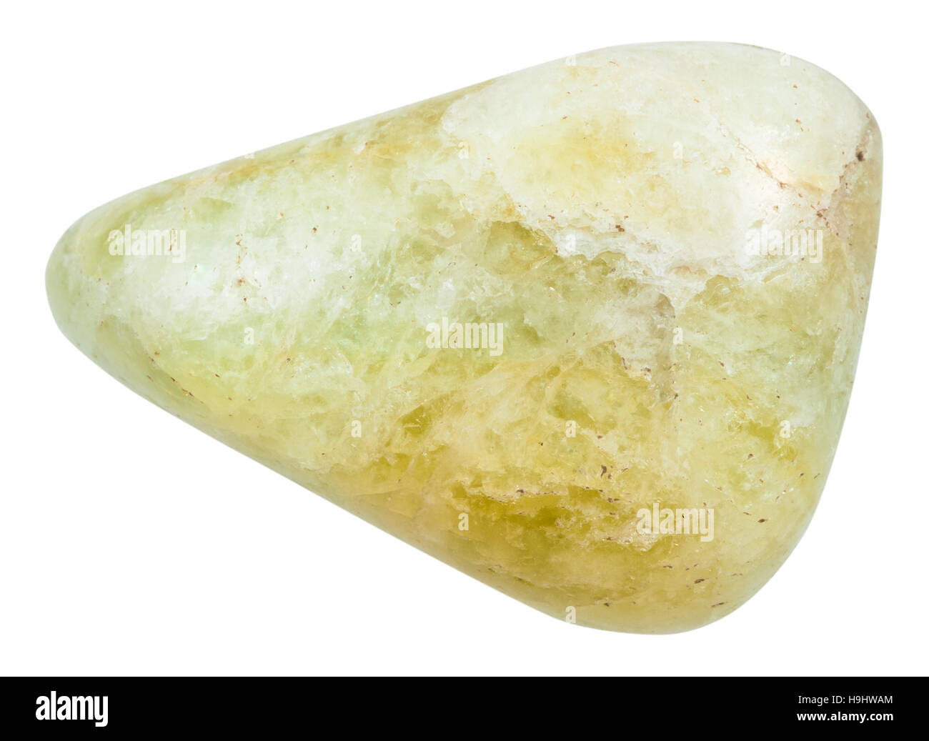 macro shooting of specimen of natural mineral - tumbled Datolite stone ...