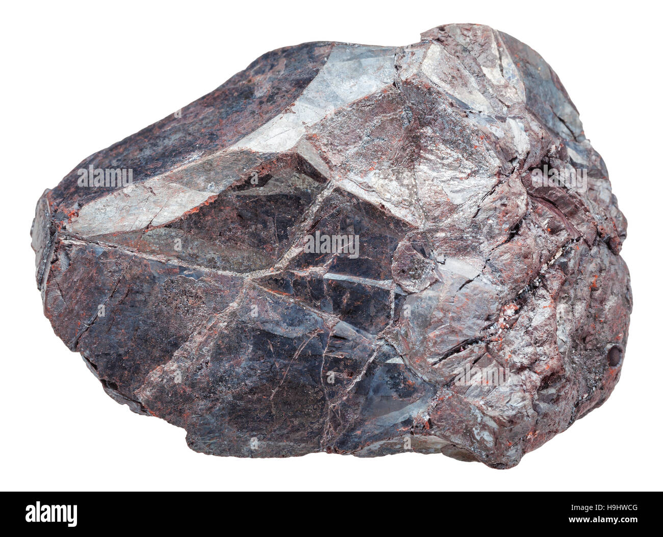 macro shooting of specimen of natural mineral - Hematite rock (iron ore ...