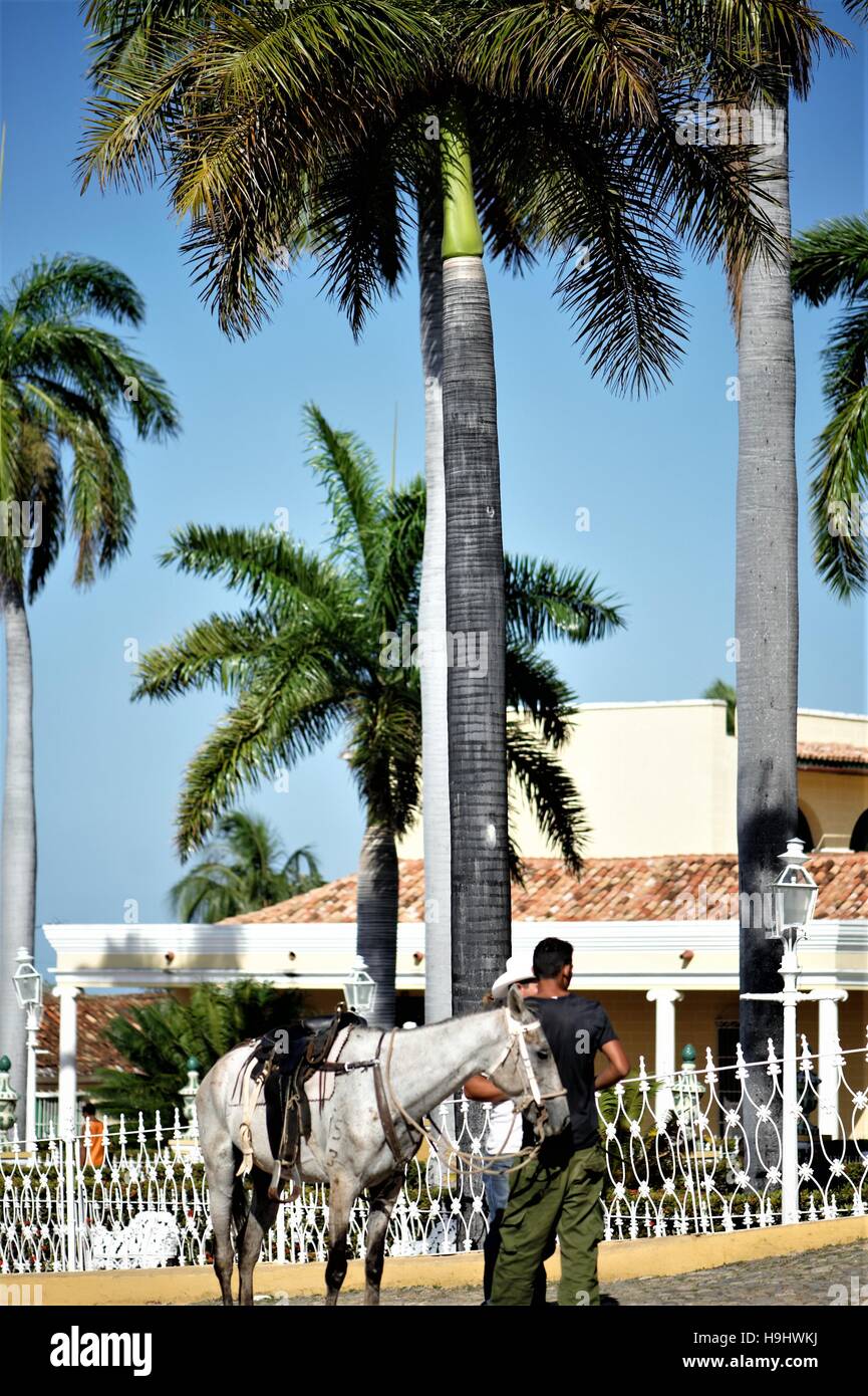 Man and horse, Trinidad, Cuba Stock Photo - Alamy