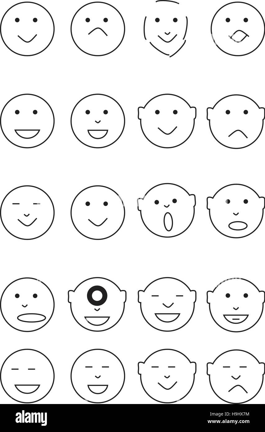 Smiling emoji face in Black and White Stock Photos & Images - Alamy