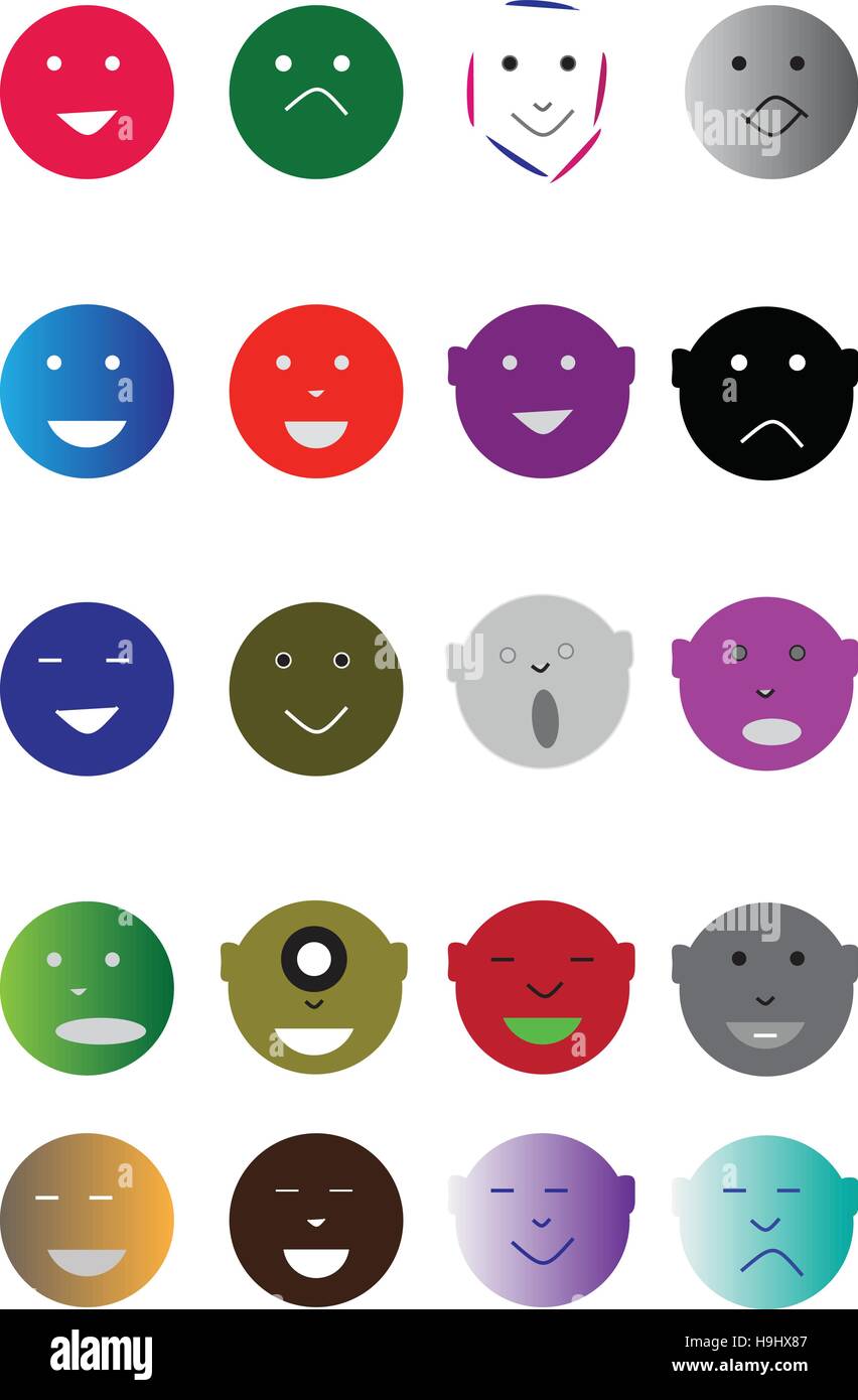 Emoji Icons Color Line series Stock Vector Image & Art - Alamy