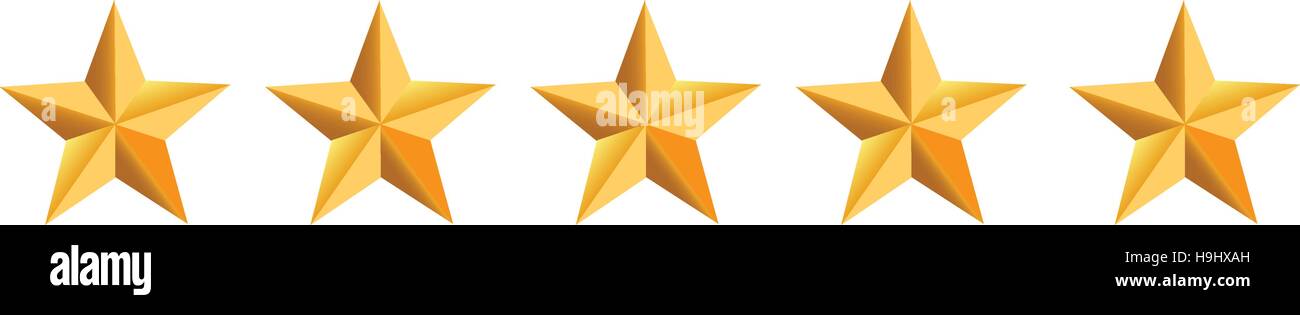 Five golden stars Stock Vector Image & Art - Alamy